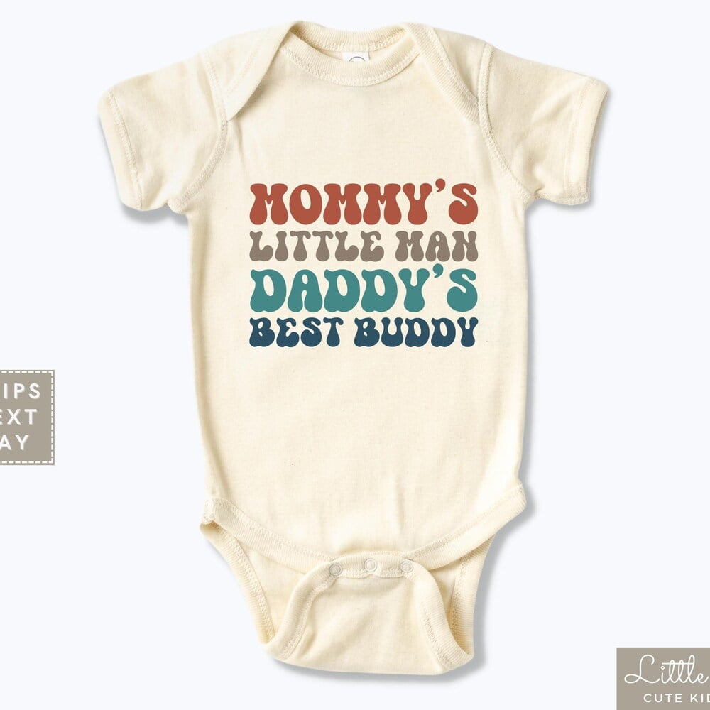 Bella Canvas with Mothers Day / Fathers Day - "Mommy'S Little Man Daddy ...