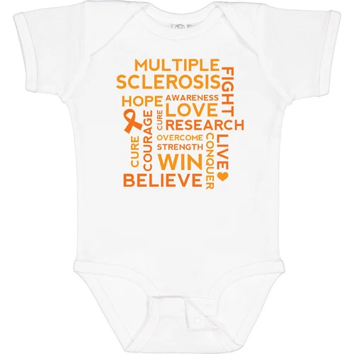 Bella Canvas Multiple Sclerosis Awareness Word Cloud Baby Bodysuit M S ...