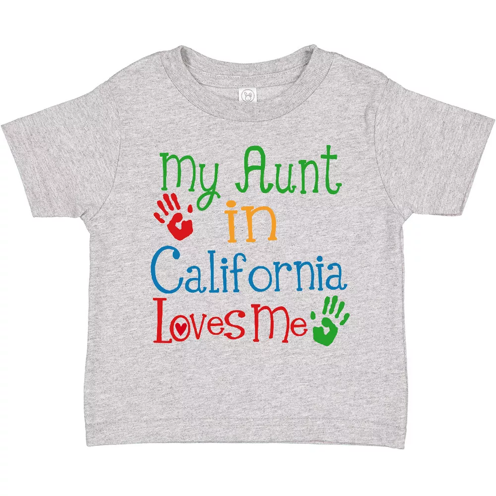 Bella Canvas My Aunt In California Loves Me Toddler Shirt Childs Girls Boys Baby Toddler Shirt ...
