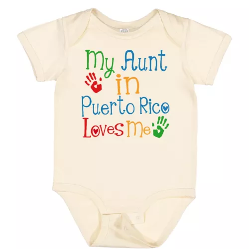 Bella Canvas My Aunt In Puerto Rico Loves Me Baby Rican Tia Childs Girls Bodysuit - Walmart.com