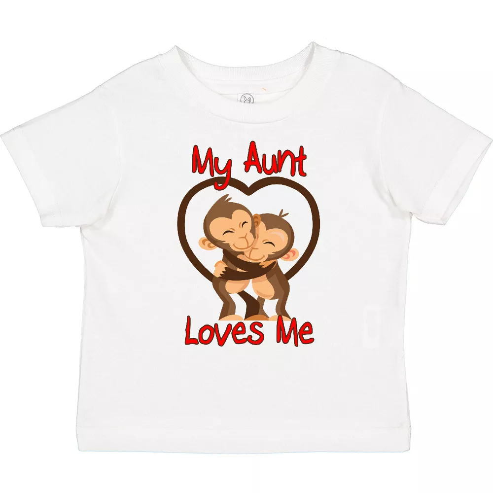 Bella Canvas My Aunt Loves Me Monkey Toddler Shirt Cute Gift Child Preschooler Toddler Shirt ...