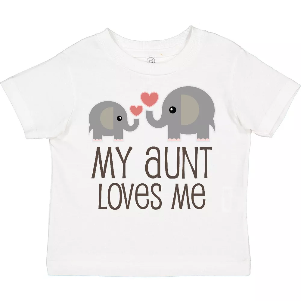 Bella Canvas My Aunt Loves Me Toddler Shirt Childs Cute Elephant Kids Family Kid Toddler Shirt ...