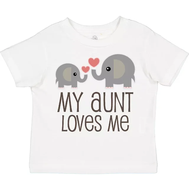 Bella Canvas My Aunt Loves Me Toddler Shirt Childs Cute Elephant Kids Family Kid Toddler Shirt ...