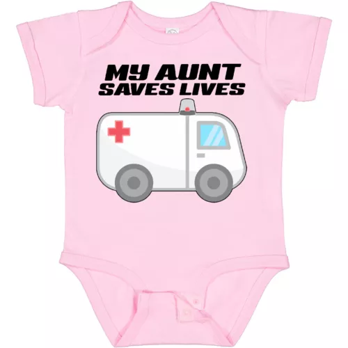 Bella Canvas My Aunt Saves Lives- Ambulance Baby Occupations Emt Kids ...