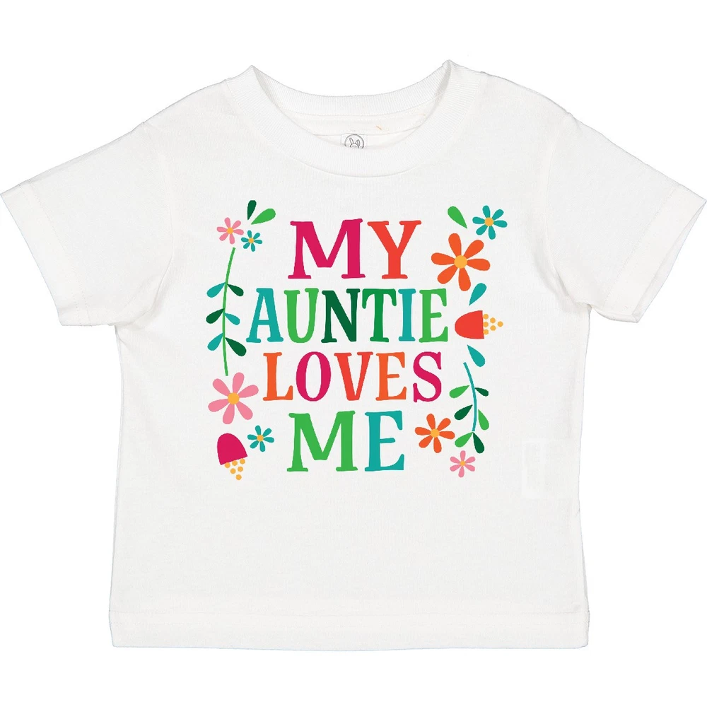 Bella Canvas My Auntie Loves Me Girls Toddler Shirt Aunt From Flowers Daisy Child Toddler Shirt ...