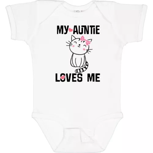 Bella Canvas My Auntie Loves Me Infant Creeper Childs Cute Apparel Aunty Family Hws Bodysuit ...