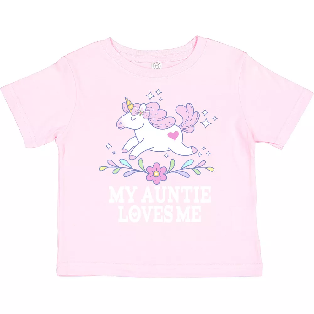 Bella Canvas My Auntie Loves Me Unicorn Toddler Shirt From Clothing Girl Girls Toddler Shirt ...