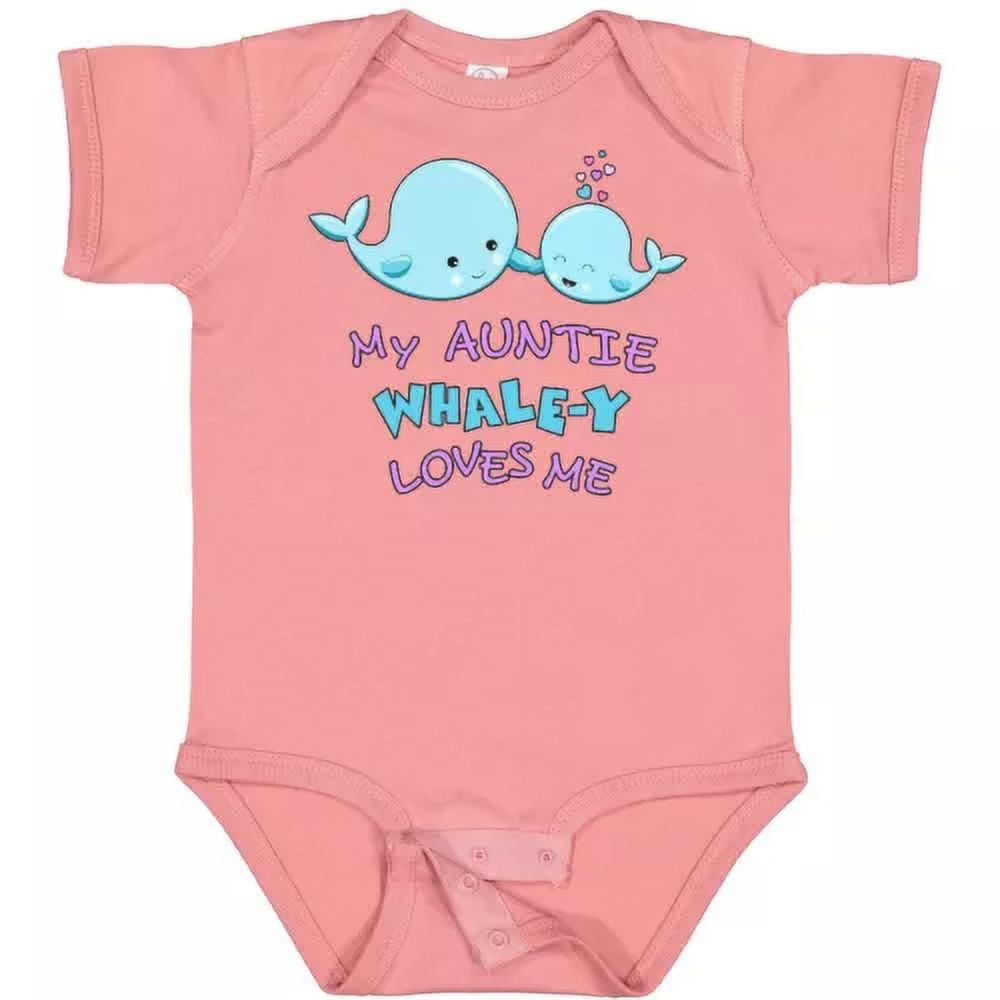 Bella Canvas My Auntie Whale-Y Loves Me Baby Bodysuit Family Cute Aunt Niece Nephew Baby ...