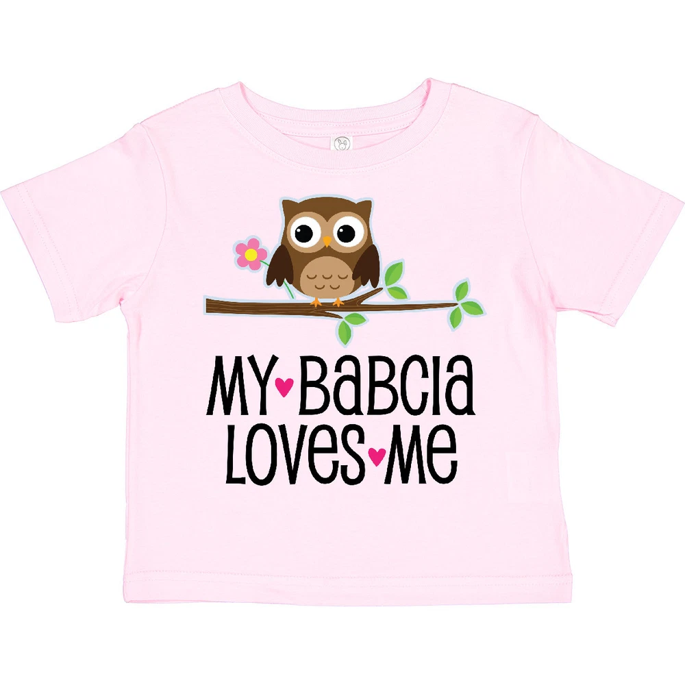 Bella Canvas My Babcia Loves Me Girls Owl Toddler Shirt From Granddaughter Girl Toddler Shirt ...