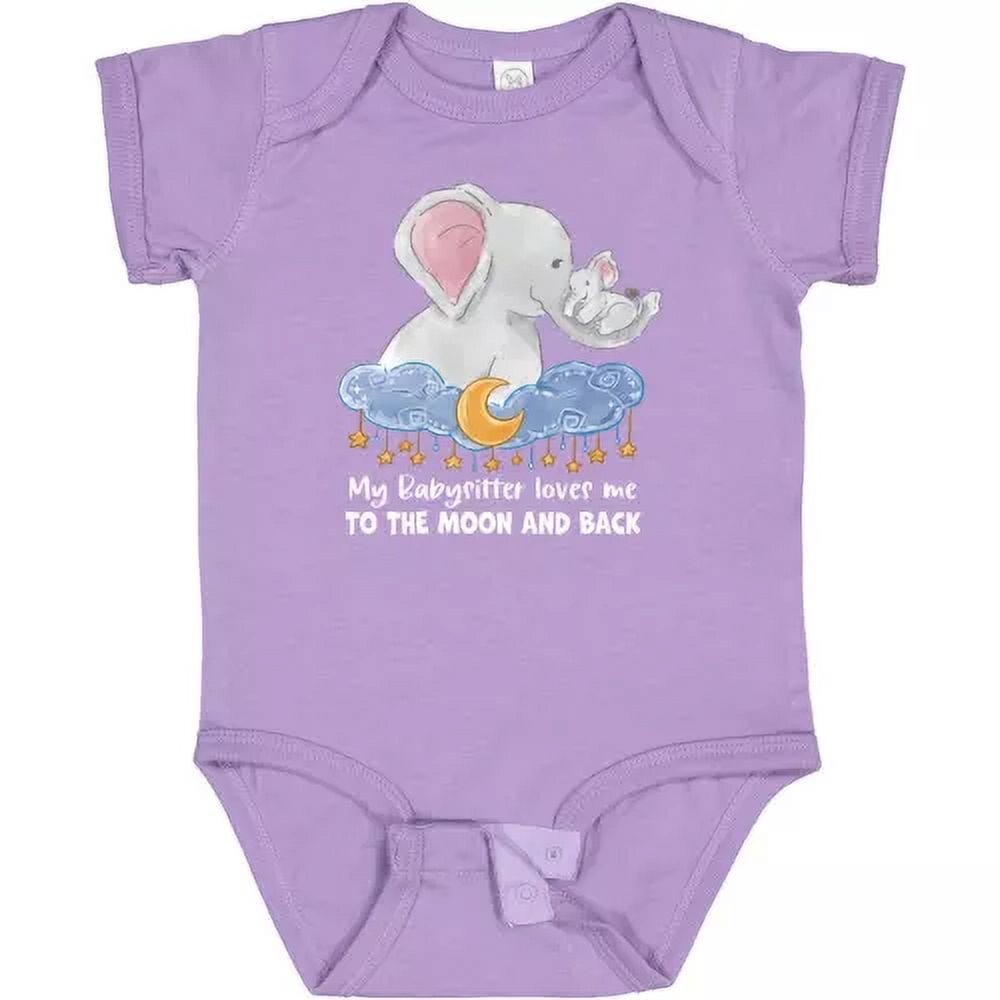 Bella Canvas My Babysitter Loves Me To The Moon And Back Elephant Baby Zoo Bodysuit - Walmart.com