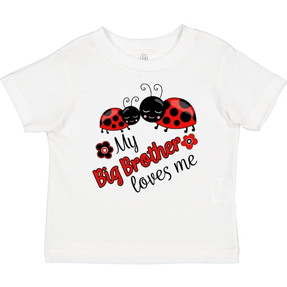 Bella Canvas My Big Brother Loves Me With Cute Ladybugs Baby Toddler Shirt Family Bro Toddler ...