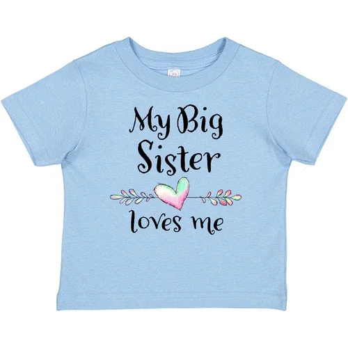 Bella Canvas My Big Sister Loves Me- Heart Baby Toddler Shirt Family Sisters Siblings Sis ...