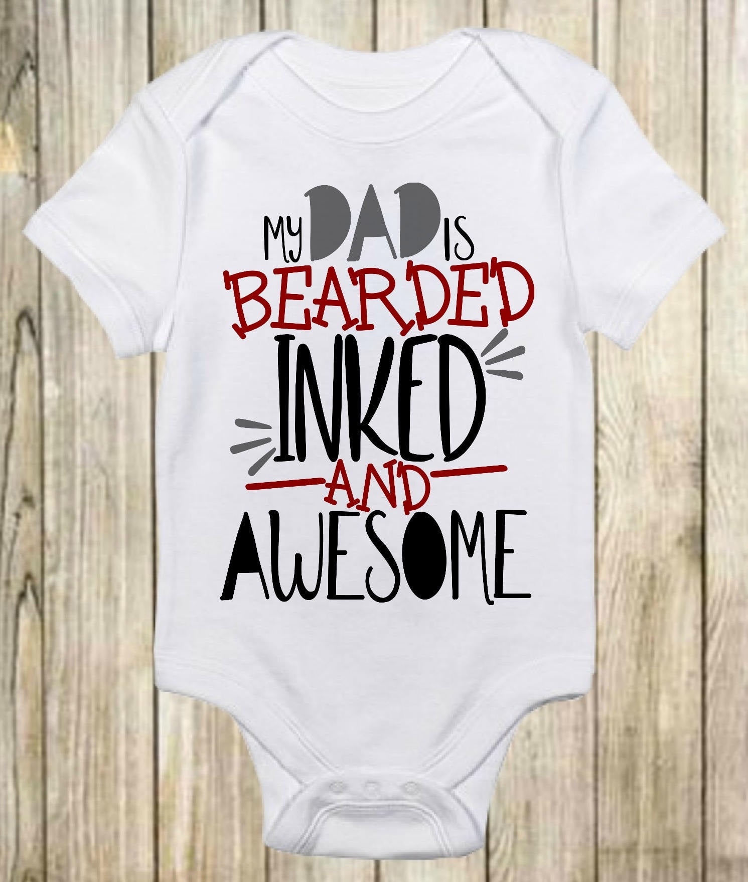 Bella Canvas with -My Dad Is Bearded Inked And Awesome-Tattoo-Beard-New ...