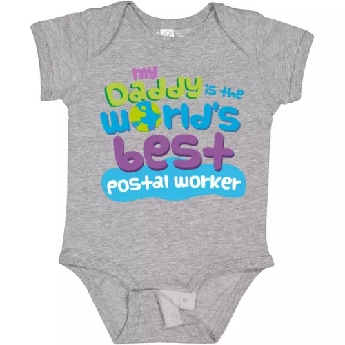 Bella Canvas My Daddy Is The World's Best Postal Worker Baby Bodysuit Child's Kids Bodysuit ...