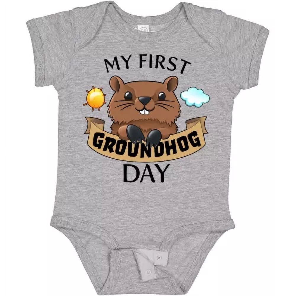 Bella Canvas My First Groundhog Day- Cute Baby Kids Holiday Spring ...
