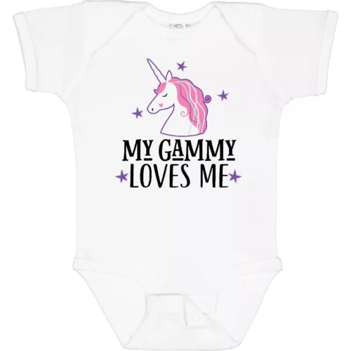 Bella Canvas My Gammy Loves Me Unicorn Baby Bodysuit Childs Shower ...