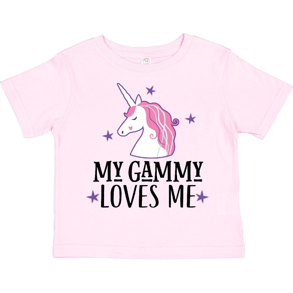 Bella Canvas My Gammy Loves Me Unicorn Toddler Shirt Childs Baby Shower Clothing Toddler Shirt ...