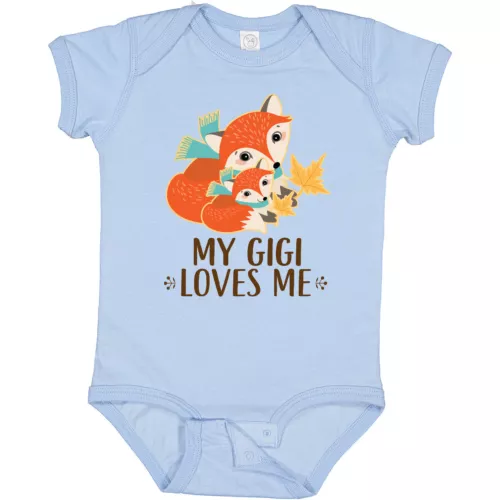Bella Canvas My Gigi Loves Me Fox Grandchild Infant Creeper Gig ...