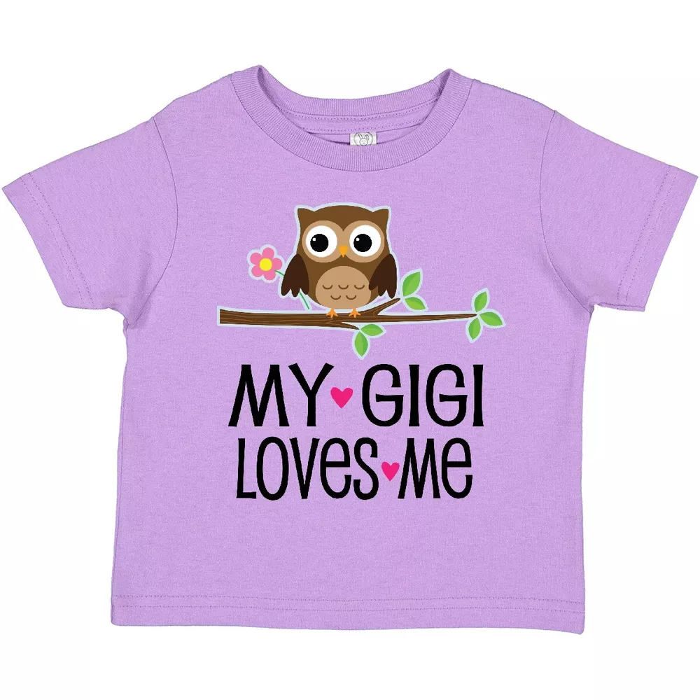 Bella Canvas My Gigi Loves Me Girl Owl Toddler Shirt From Girls Grandkids Child Toddler Shirt ...