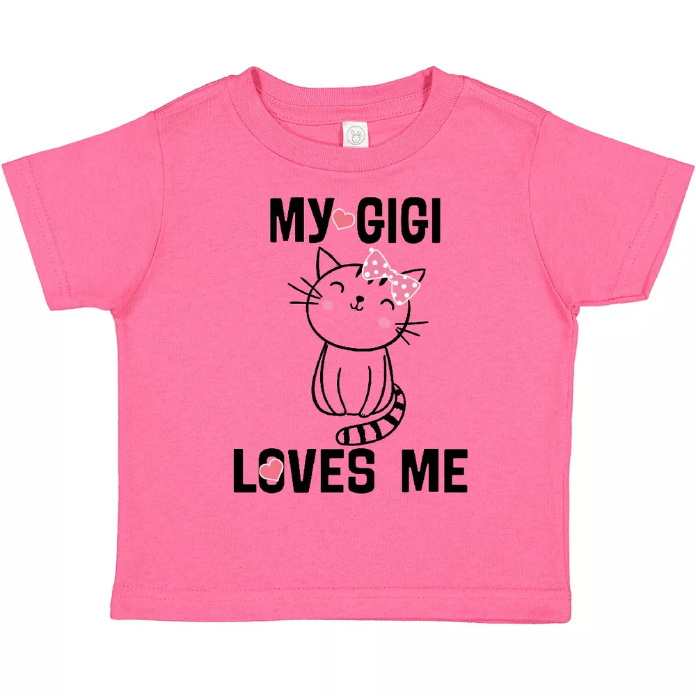 Bella Canvas My Gigi Loves Me Girls Granddaughter Toddler Shirt Grandkids Child Toddler Shirt ...