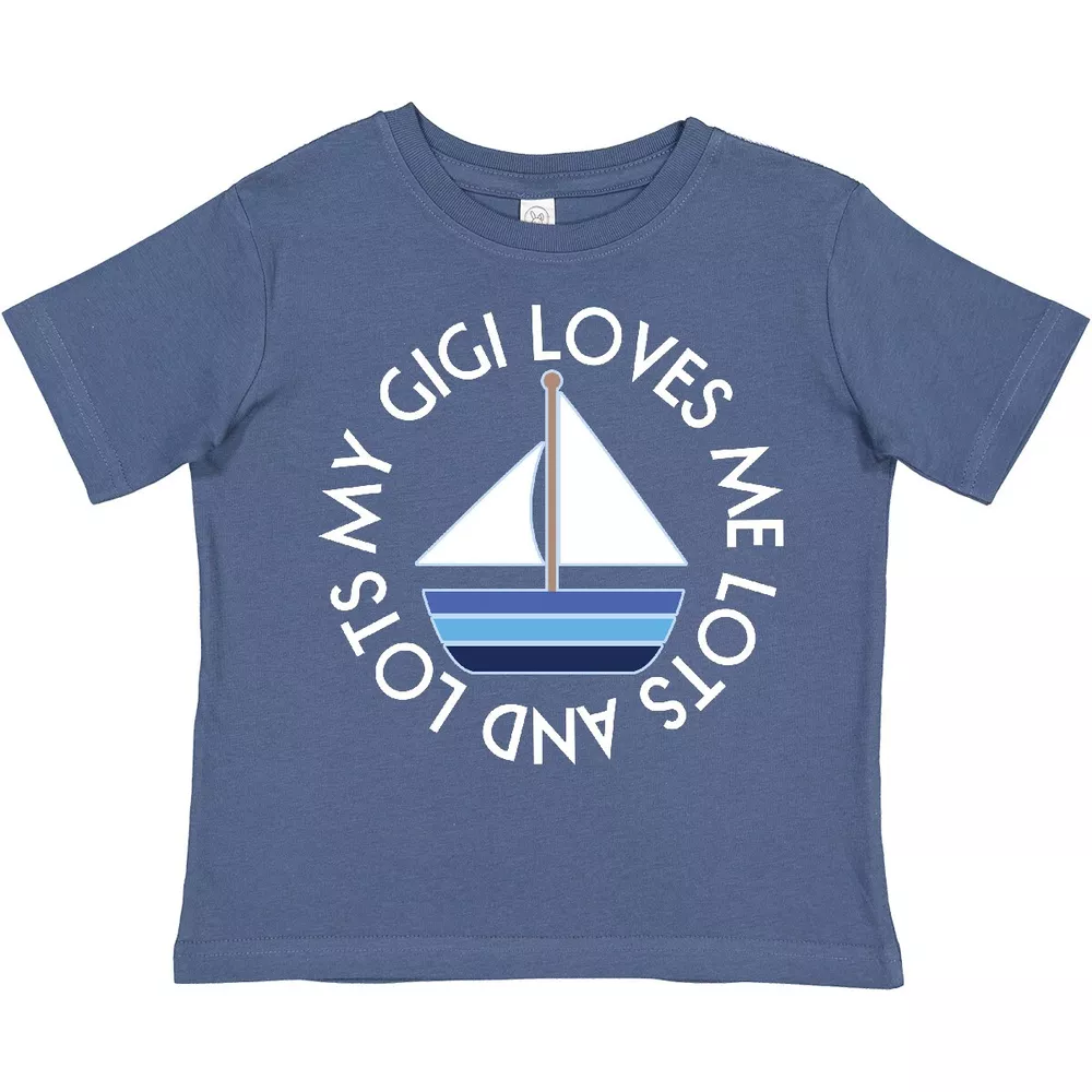 Bella Canvas My Gigi Loves Me Sailboat Boys Sailing Toddler Shirt Grandma Childs Toddler Shirt ...