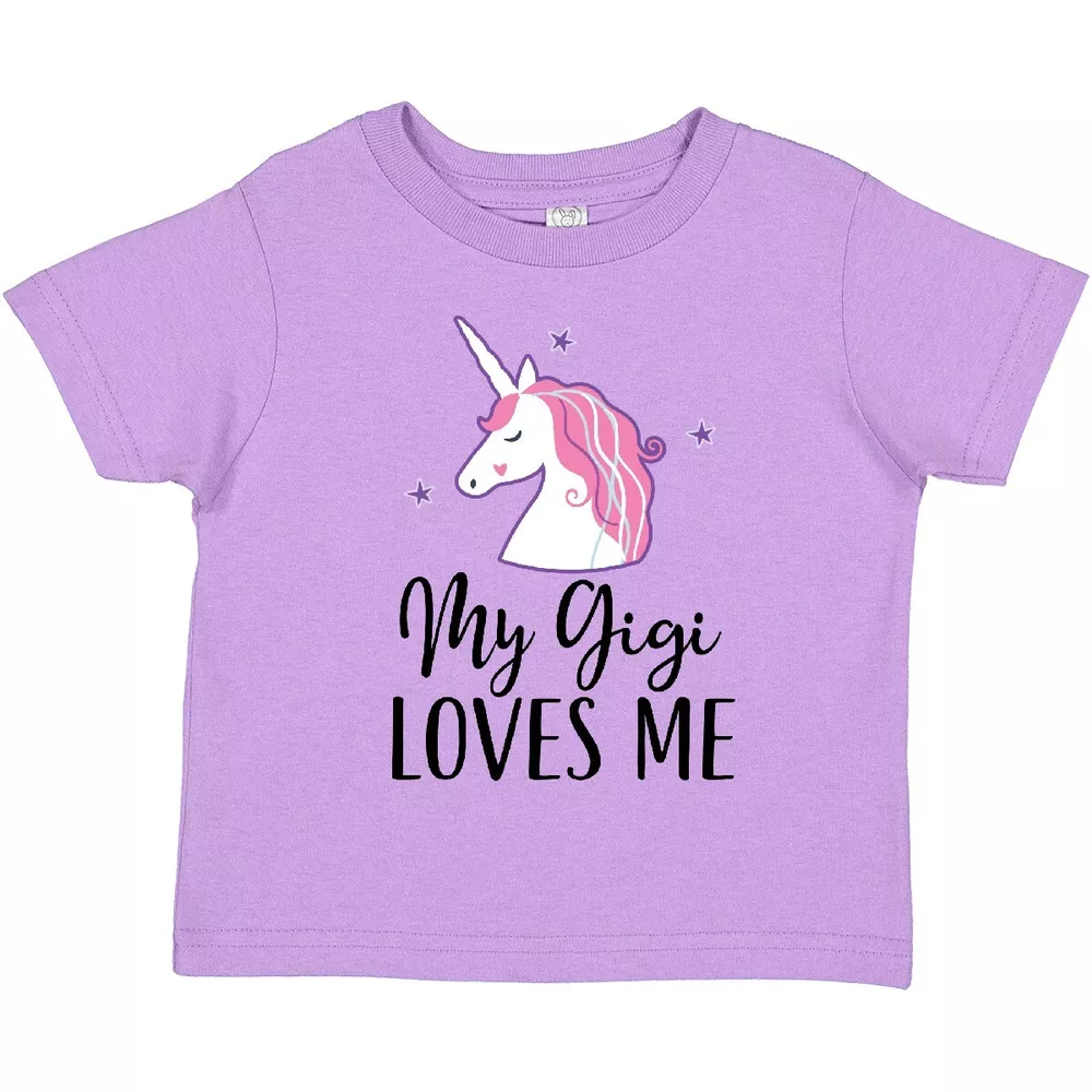 Bella Canvas My Gigi Loves Me Unicorn Girls Toddler Shirt Grandma Grandkids From Toddler Shirt ...