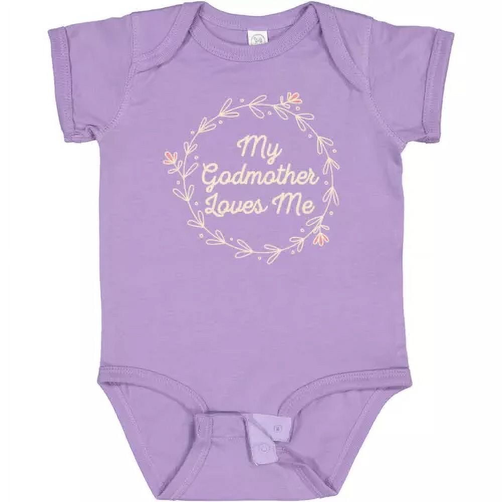 Bella Canvas My Godmother Loves Me Baby Godchild From Flowered Pretty Cute Bodysuit - Walmart.com