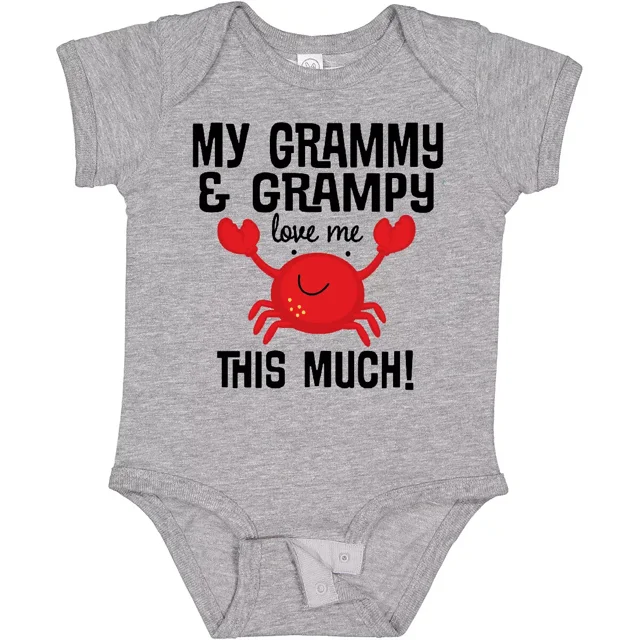 Bella Canvas My Grammy And Grampy Love Me Outfit Baby Bodysuit Grandson Boy Girl Baby Bodysuit ...