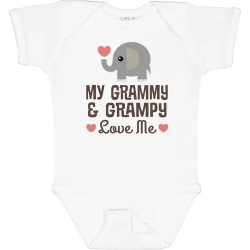 Bella Canvas My Grammy And Grampy Love Me Outfit Baby Grandchild Boy Girl Bodysuit - Walmart.com