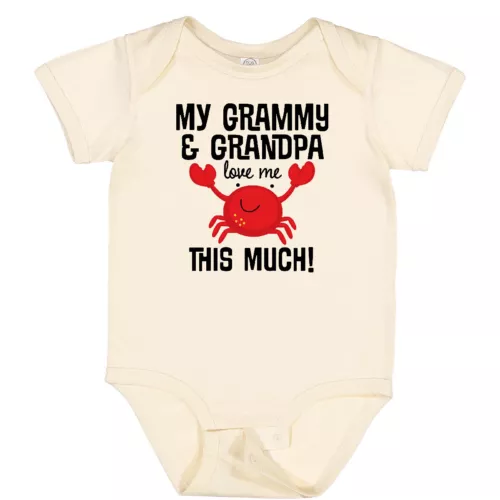 Bella Canvas My Grammy And Grandpa Love Me Baby Bodysuit From Childs Girl Boy Hws Bodysuit ...