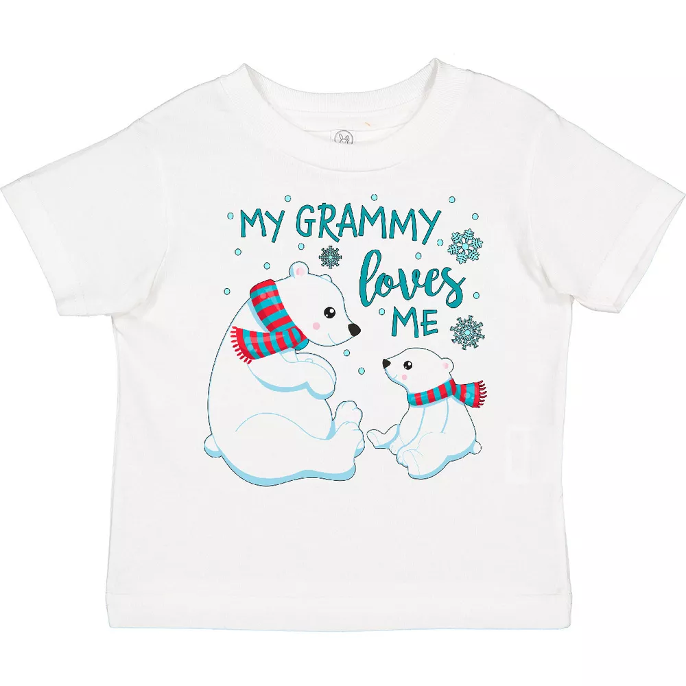 Bella Canvas My Grammy Loves Me- Cute Polar Bears Toddler Shirt Family Grandma Toddler Shirt ...