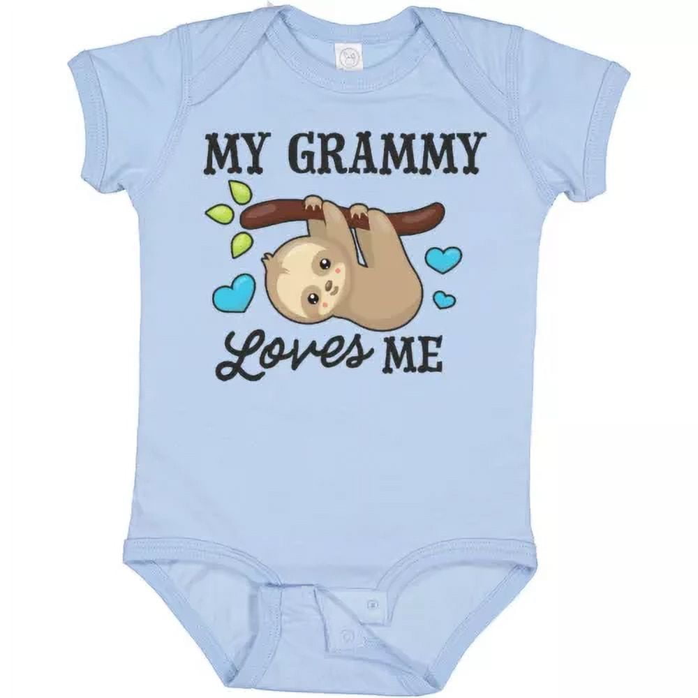 Bella Canvas My Grammy Loves Me With Sloth And Hearts Baby Animals Kids Bodysuit - Walmart.com