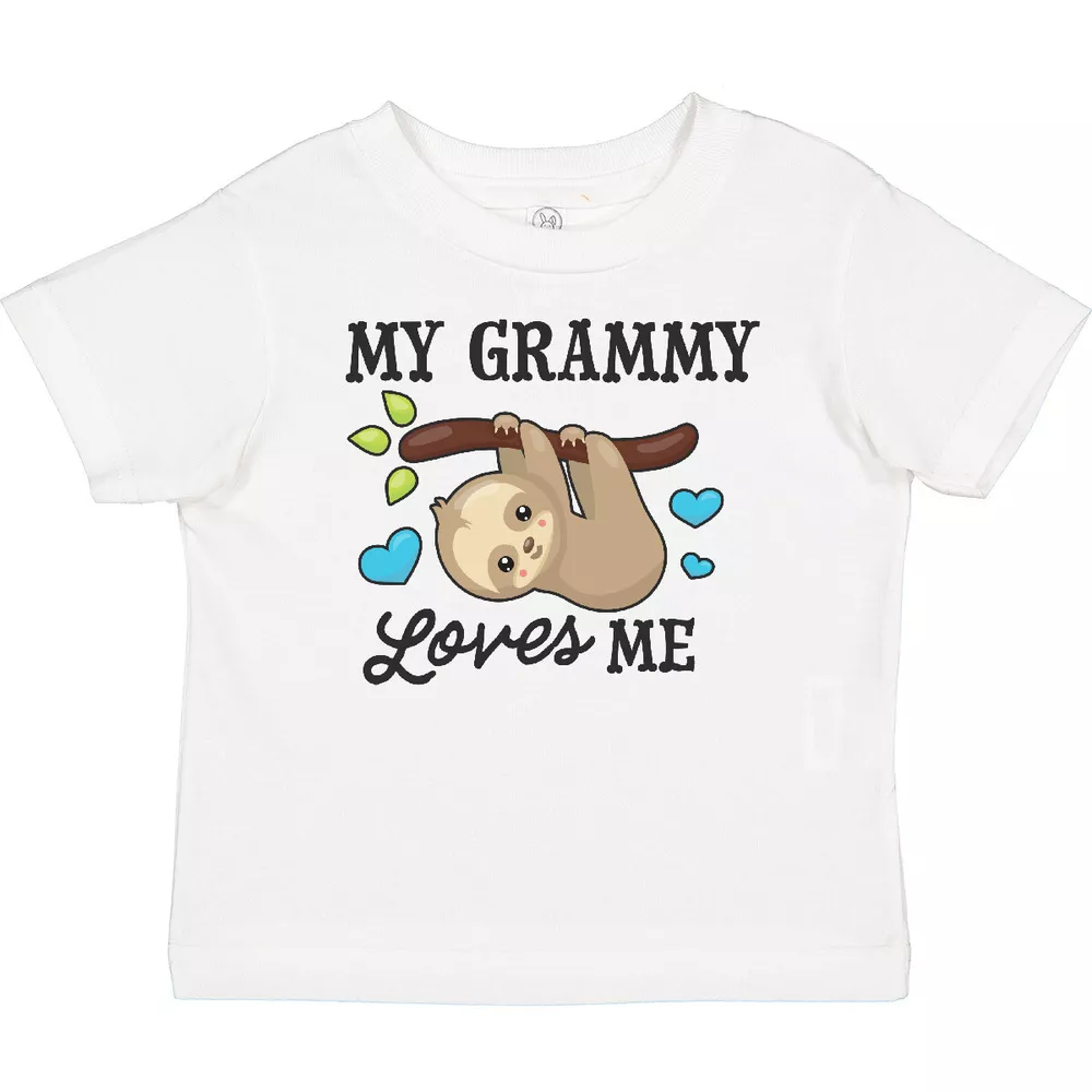 Bella Canvas My Grammy Loves Me With Sloth And Hearts Baby Toddler Shirt Animals Kids Toddler ...