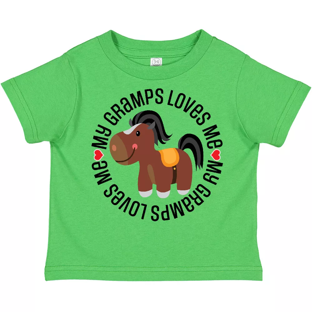 Bella Canvas My Gramps Loves Me Childs Horse Toddler Shirt Grandpa From Grandson Toddler Shirt ...