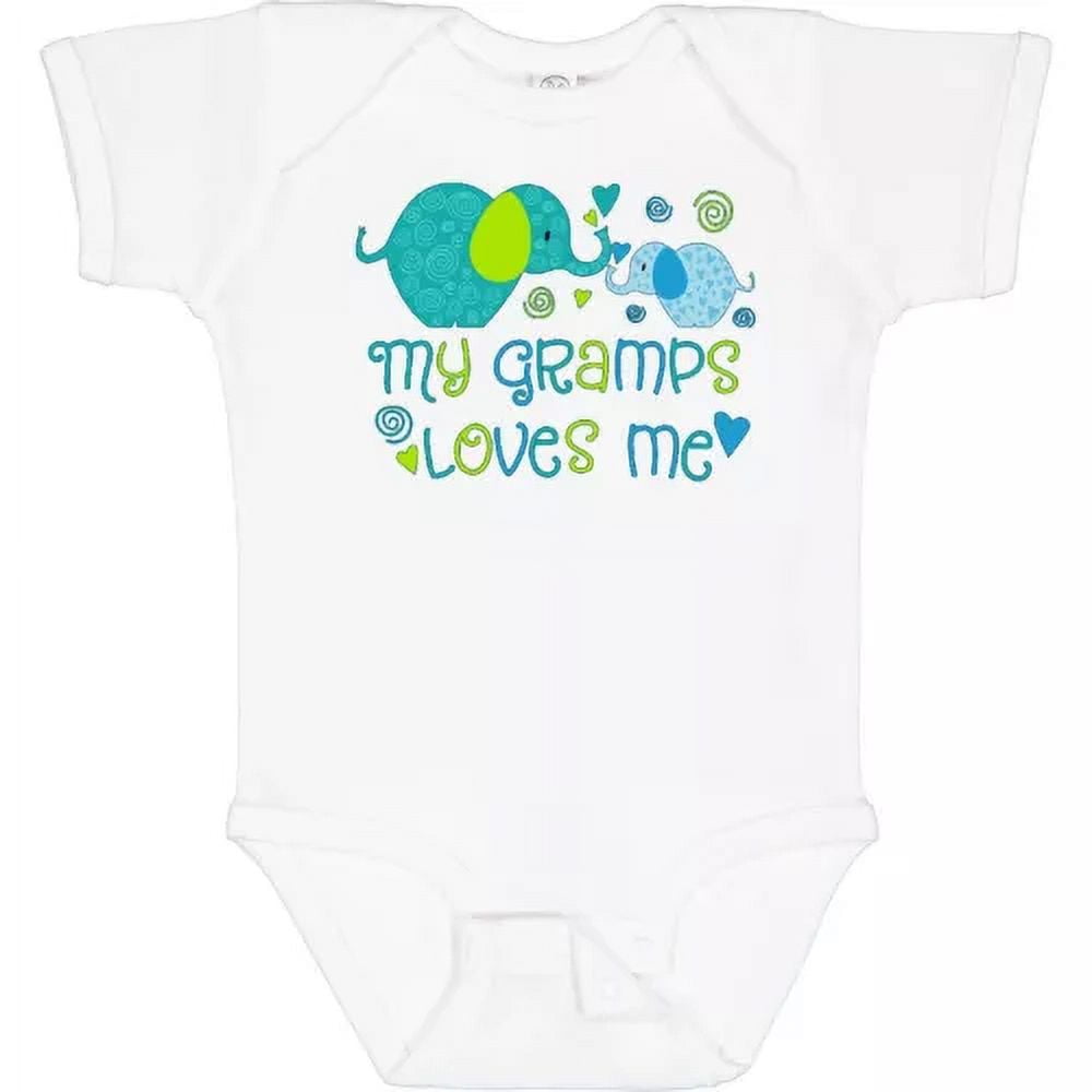 Bella Canvas My Gramps Loves Me- Cute Elephants Baby Family Grandfather Bodysuit - Walmart.com