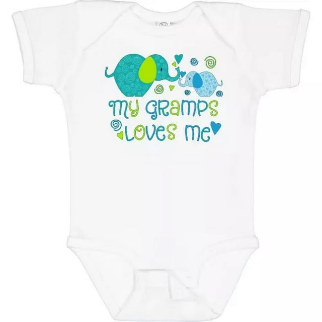 Bella Canvas My Gramps Loves Me- Cute Elephants Baby Family Grandfather Bodysuit - Walmart.com