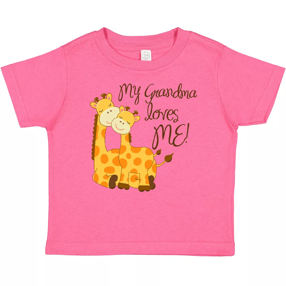 Bella Canvas My Grandma Loves Me! Baby Toddler Shirt Giraffe Loved By Infant Tees Shower Toddler ...