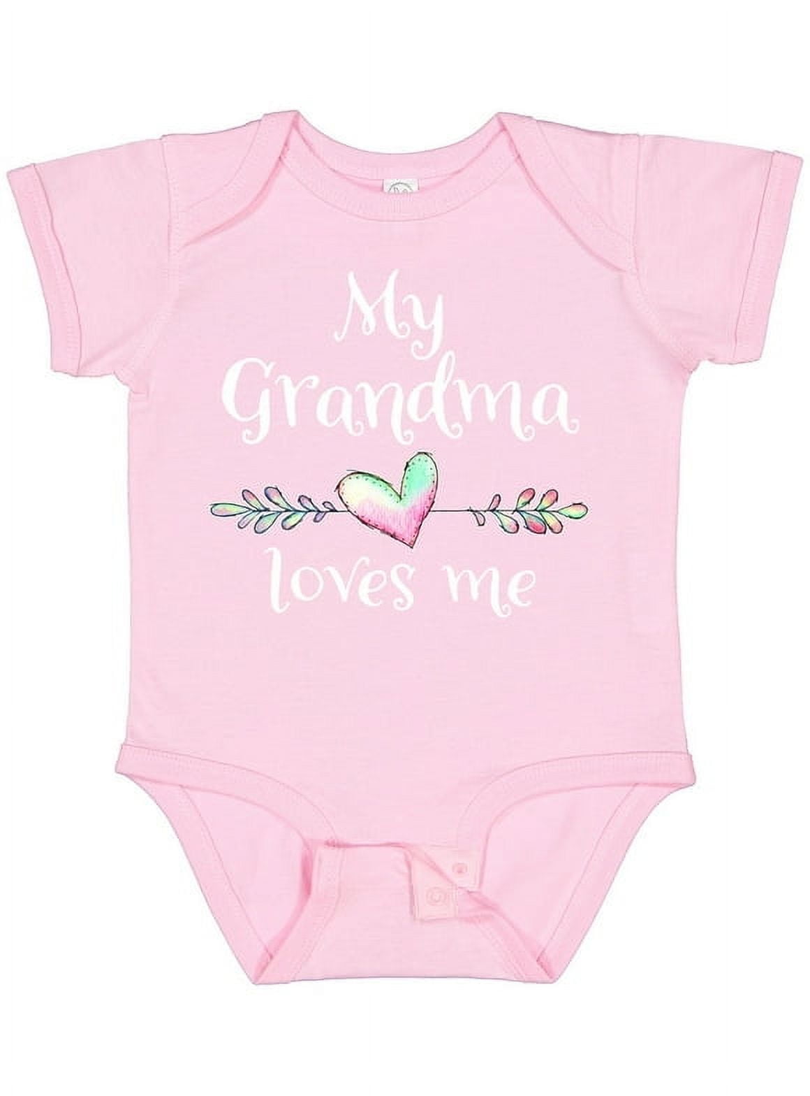 Bella Canvas My Grandma Loves Me Heart Grandchild Boys or Girls Baby Bodysuit - Walmart.com