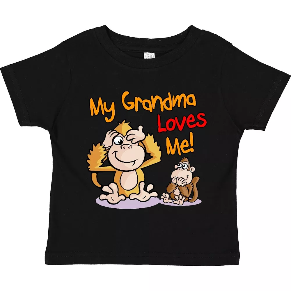 Bella Canvas My Grandma Loves Me Monkey Toddler Shirt Cute Child Preschooler Kid Toddler Shirt ...
