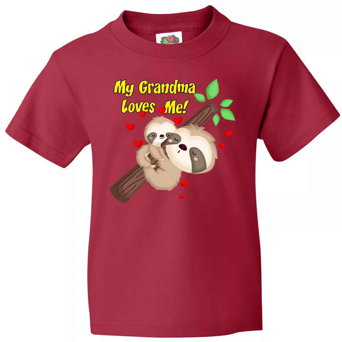 Bella Canvas My Grandma Loves Me Sloth Toddler T-Shirt Cute Tee Kids Children Child - Walmart.com