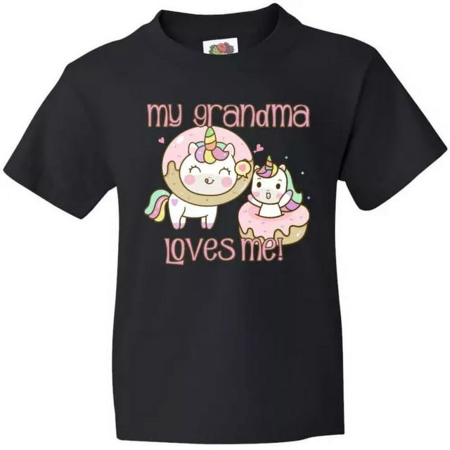 Bella Canvas My Grandma Loves Me Unicorns Toddler T-Shirt Unicorn Cute Doughnut Donut - Walmart.com