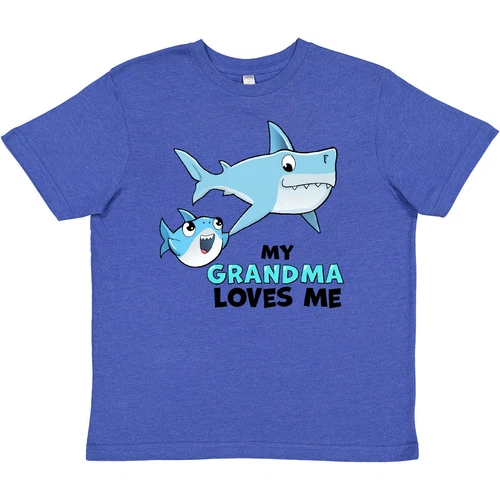 Bella Canvas My Grandma Loves Me With Cute Sharks Grandchild Fish Fun Toddler Shirt - Walmart.com