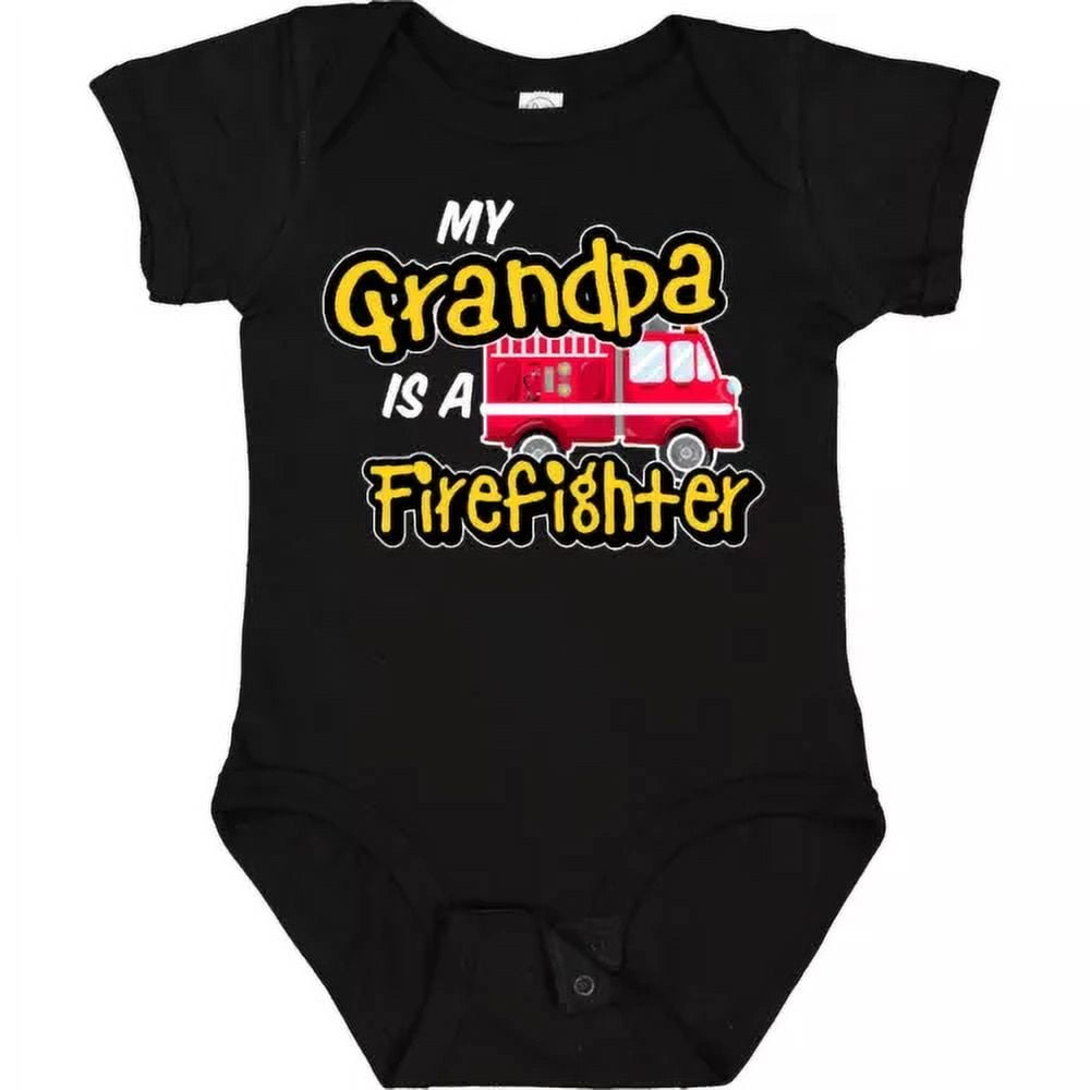 Bella Canvas My Grandpa Is A Firefighter With Fire Truck Baby Family Kids Bodysuit - Walmart.com
