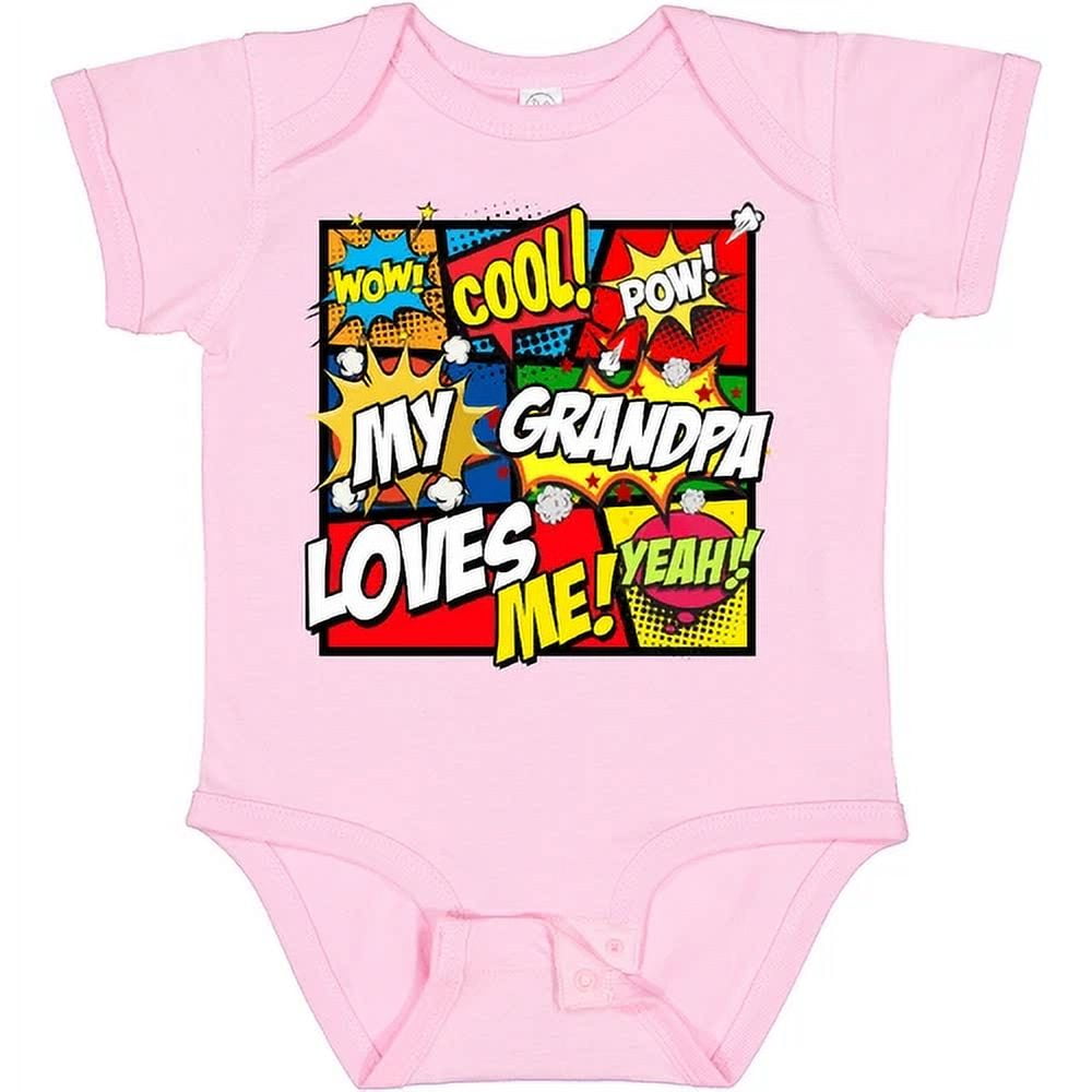 Bella Canvas My Grandpa Loves Me Superhero Baby Fathers Day Grandfather Bodysuit - Walmart.com