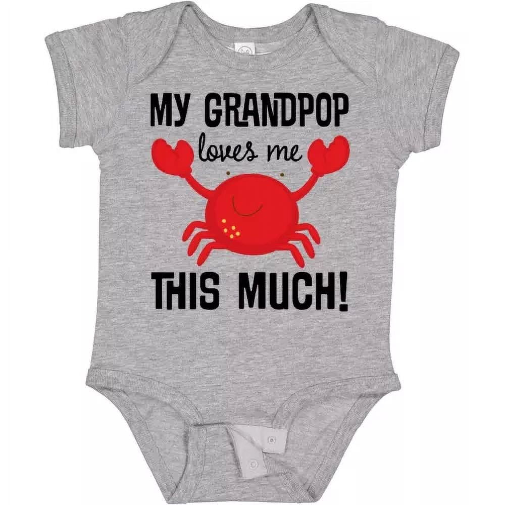 Bella Canvas My Grandpop Loves Me Crab Baby Grandchild Grandson Cute Kids Bodysuit - Walmart.com