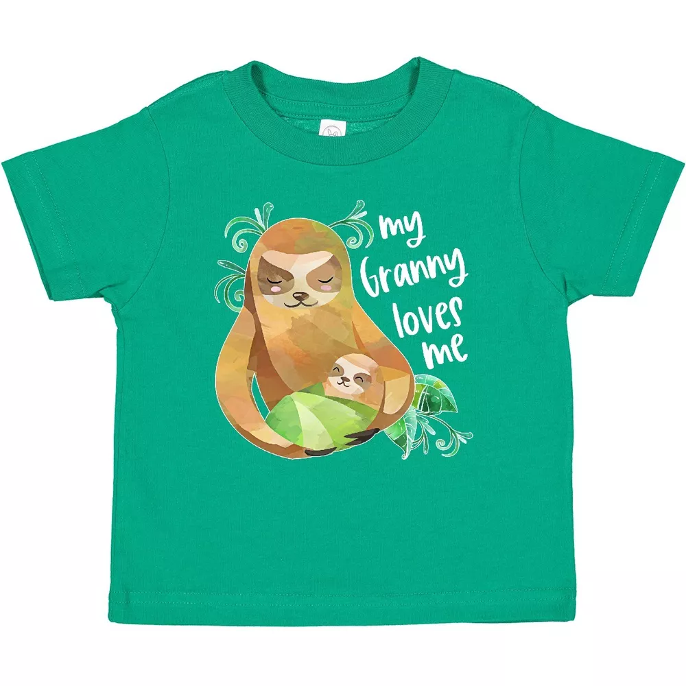 Bella Canvas My Granny Loves Me Cute Sloth And Baby Baby Toddler Shirt Family Sloths Kids ...