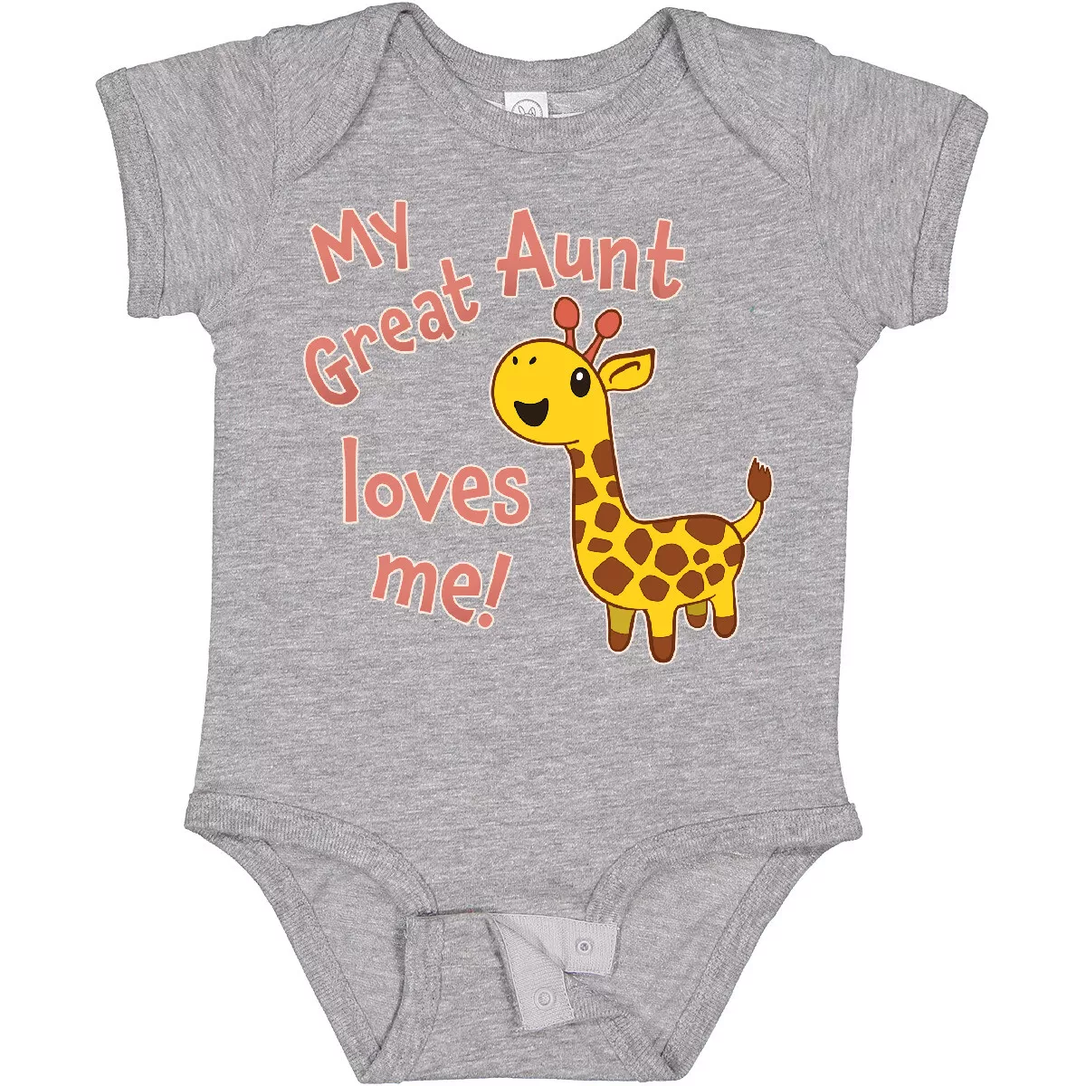 Bella Canvas My Great Aunt Loves Me- Cute Giraffe Infant Creeper Family Giraffes Baby Bodysuit ...
