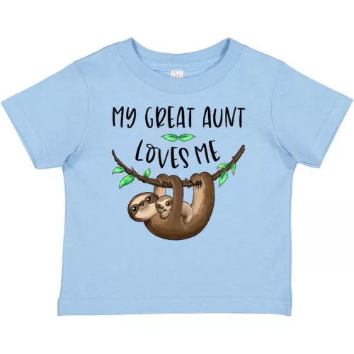Bella Canvas My Great Aunt Loves Me Cute Sloth And Baby Baby Toddler Shirt Family Sloths ...