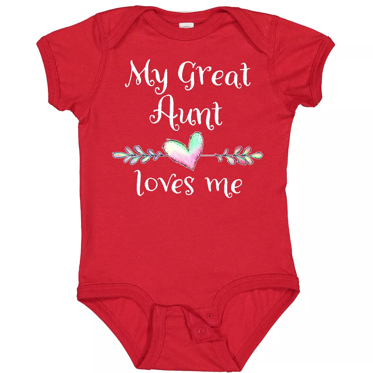 Bella Canvas My Great Aunt Loves Me- Heart Baby Bodysuit Family Auntie Grand Niece Baby Bodysuit ...