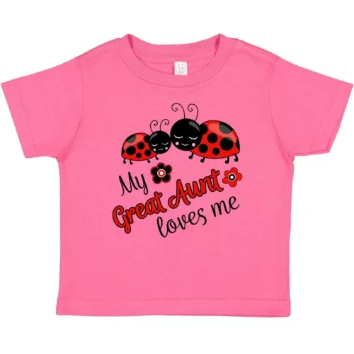 Bella Canvas My Great Aunt Loves Me With Cute Ladybugs Baby Toddler Shirt Family Auntie ...